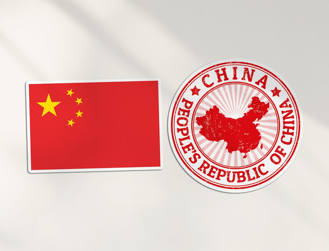 2 X 10cm China Vinyl Stickers - Chinese Asia Country Map Flag Holiday ...