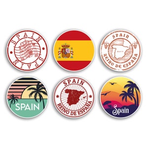 6 X 10cm Spain Vinyl Stickers - Spanish Country City Travel Map Flag ...
