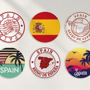 6 X 10cm Spain Vinyl Stickers - Spanish Country City Travel Map Flag ...