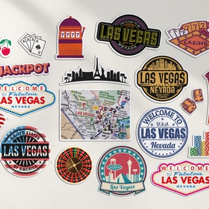 A4 Sticker Sheet Las Vegas Landmarks Vinyl Stickers - Casino America ...