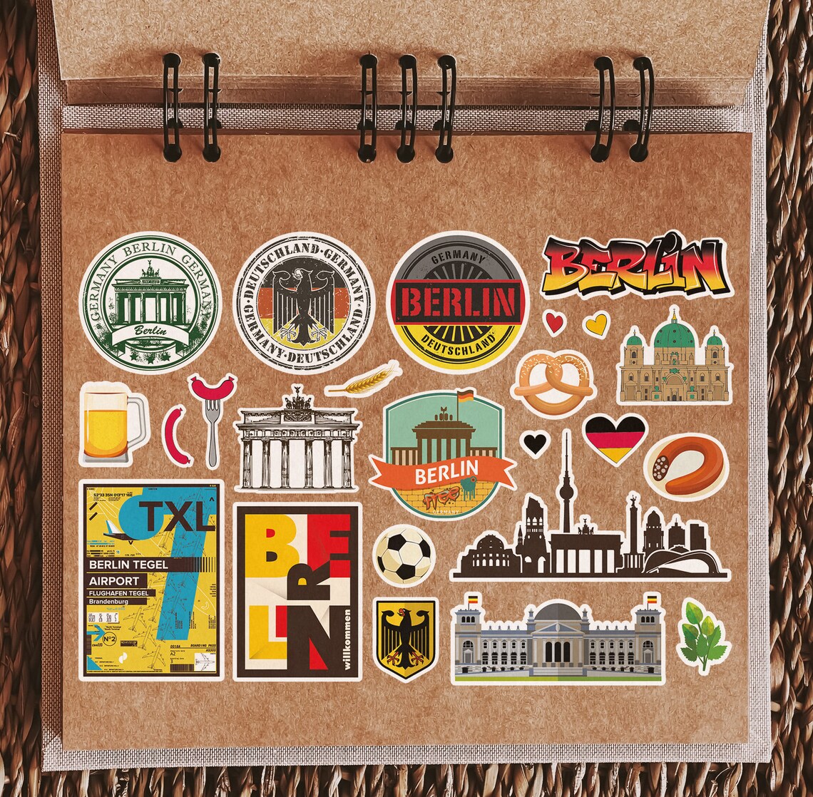A5 Sticker Sheet Berlin Landmarks Vinyl Stickers - Germany German City ...