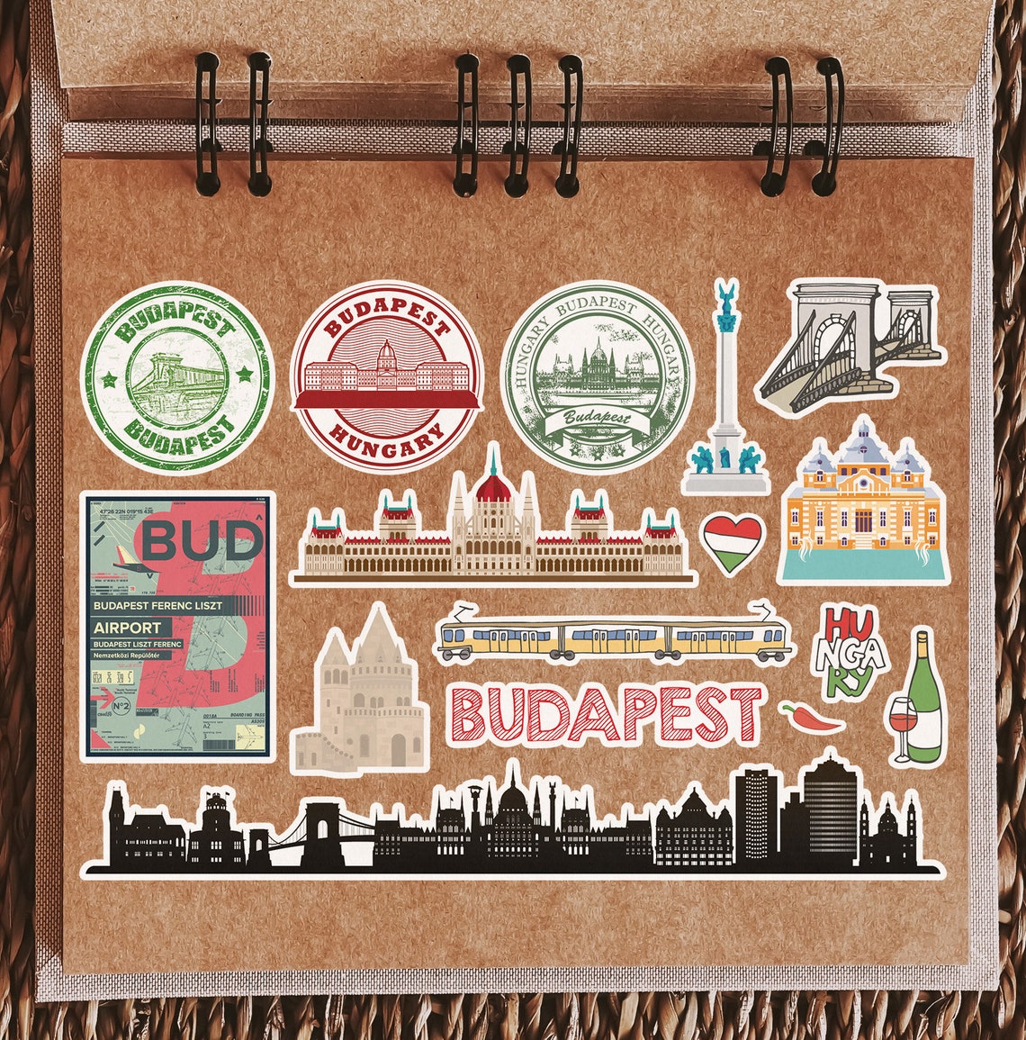A5 Sticker Sheet Budapest Landmarks Vinyl Stickers - Hungary City ...