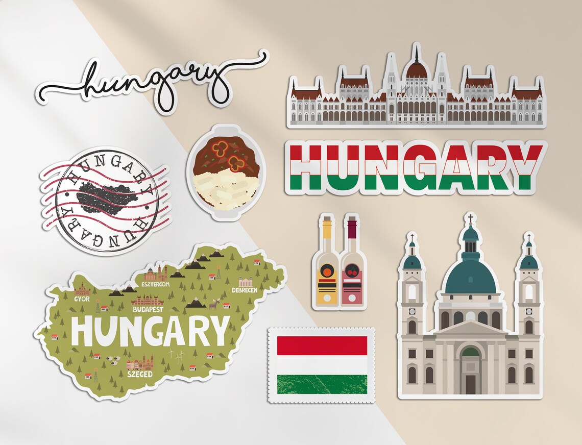 A5 Sticker Sheet Hungary Landmarks Vinyl Stickers Hungarian - Etsy