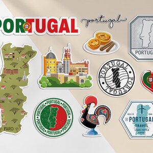 A5 Sticker Sheet Portugal Landmarks Vinyl Stickers - Portuguese Map ...