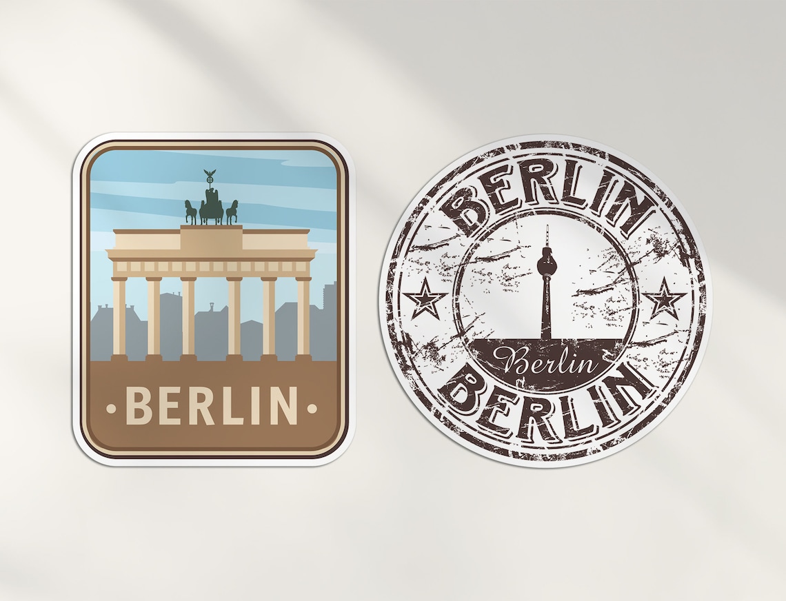 2 X 10cm Berlin Vinyl Stickers Germany German Landmarks Map - Etsy