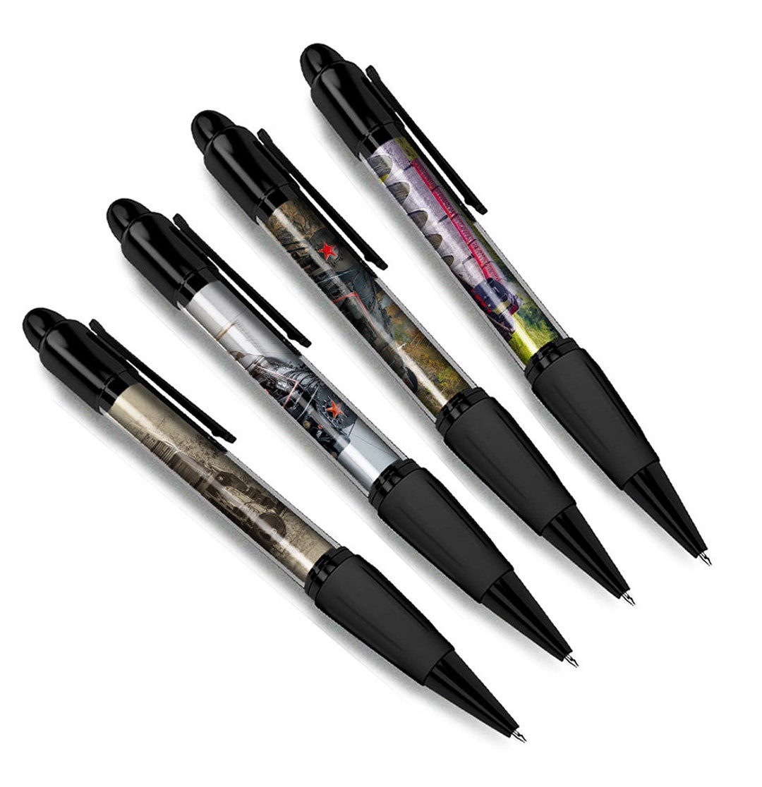 Set of 4 Steam Train Black Ballpoint Pens - Vintage Jacobite Viaduct ...