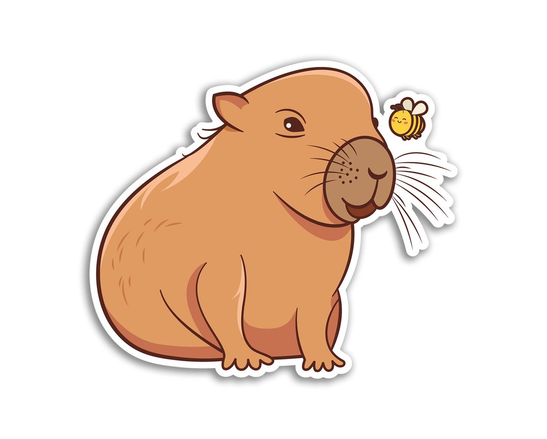 2 X 10cm Capybara Vinyl Stickers Bee Insect Wild Animal Pup Rodent Pets ...
