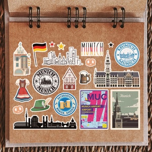 A5 Sticker Sheet Munich Landmarks Vinyl Stickers Germany Beach Airport ...