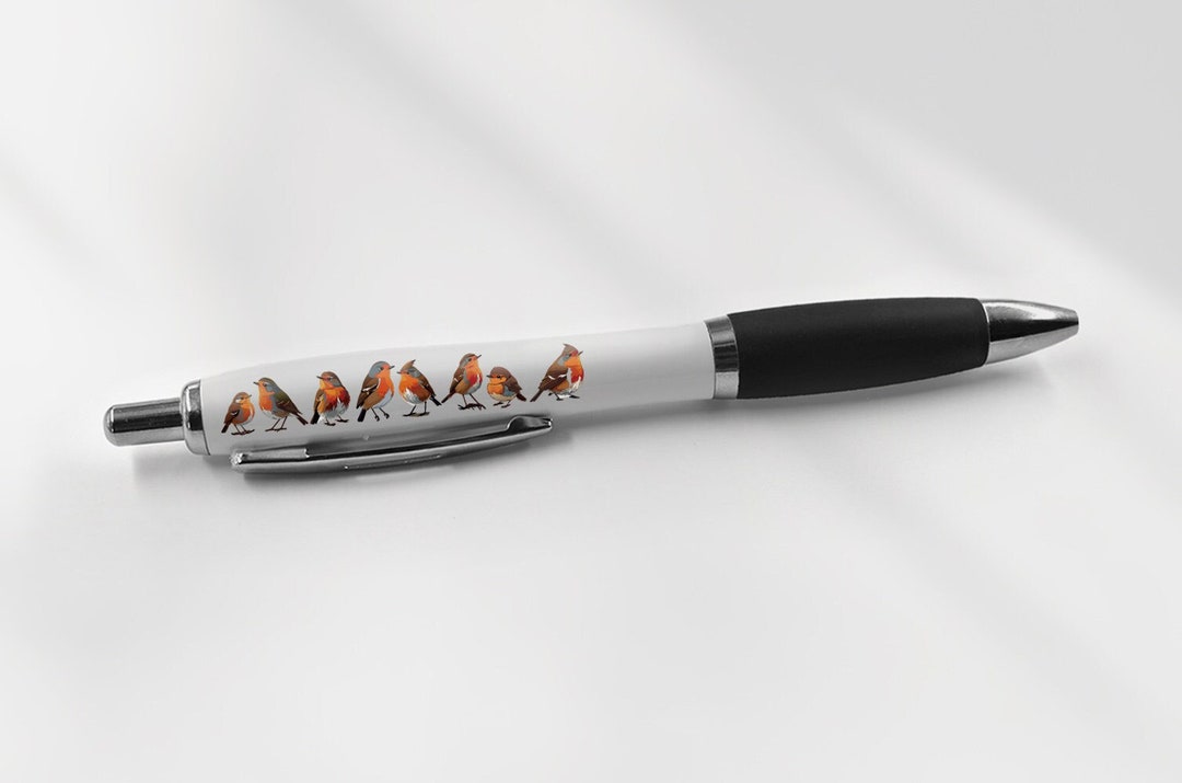 1 X Robin Black Pen - Birds Wild Animals Pets Stationary School ...