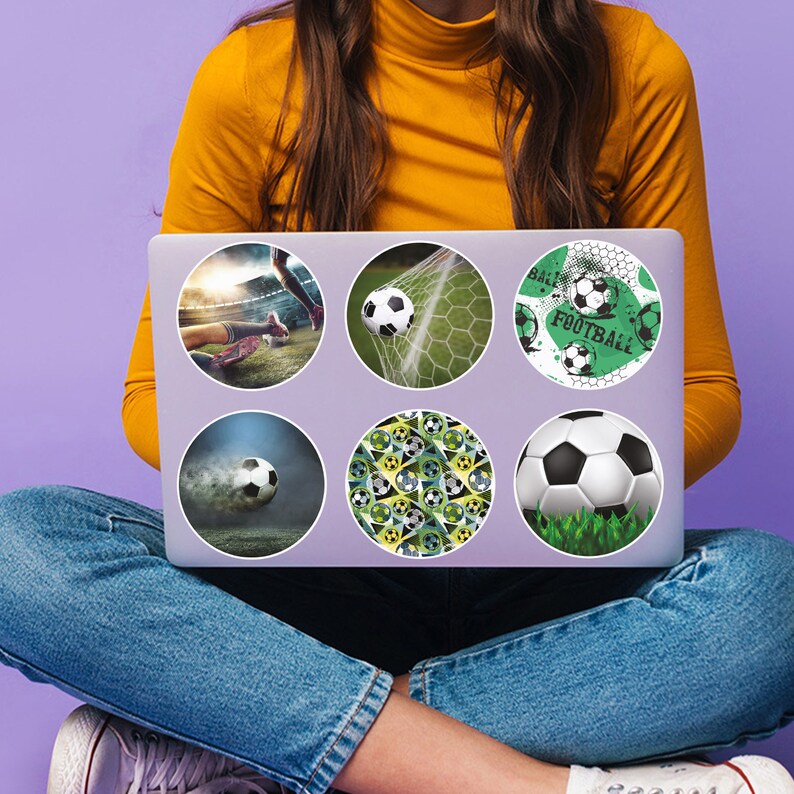 6 X 10cm Football Vinyl Stickers Sport Boys Men Goal Pitch - Etsy