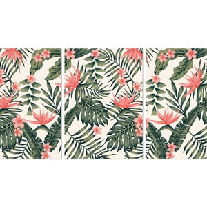 3 X Palm Leaves Posters Tropical Pattern Trio of Prints Portrait Poster ...