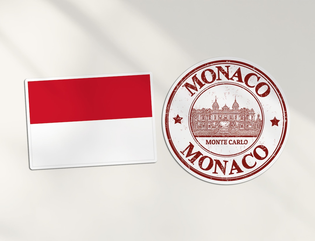 2 X 10cm Monaco Vinyl Stickers - Monegasque Europe Country Map Flag ...