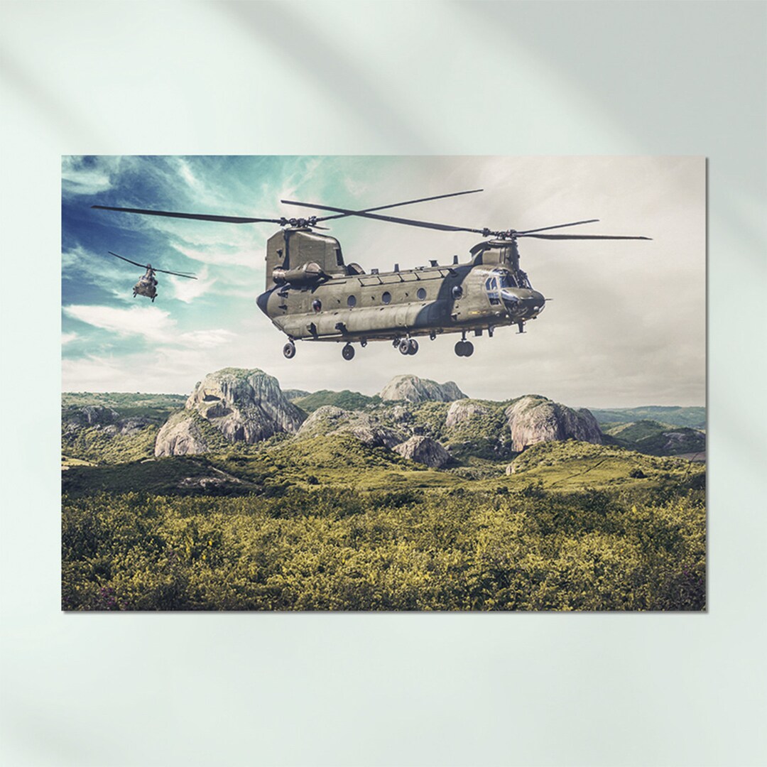 1 X Chinook Helicopter Poster - Boeing Military RAF Aircraft Men Teen ...