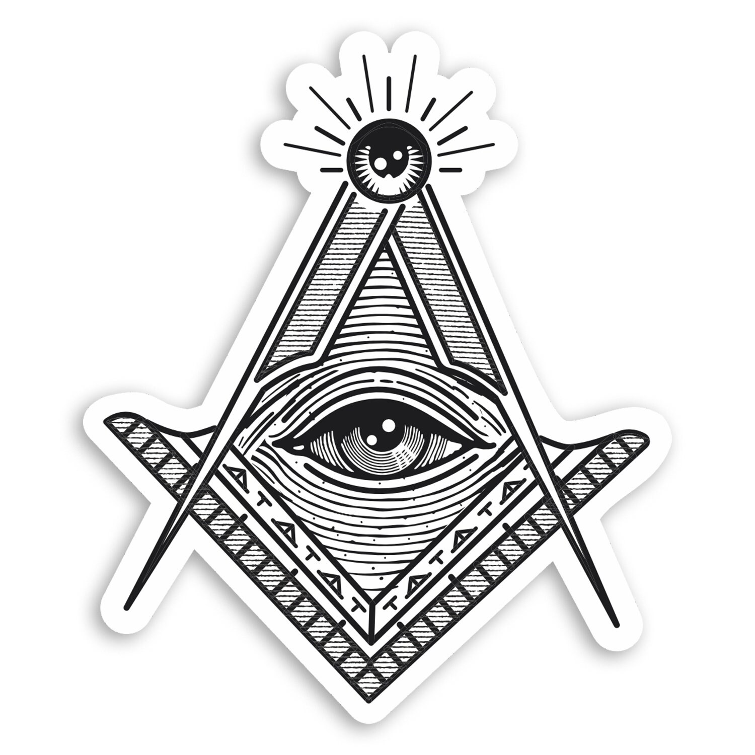 2 X 10cm Masonic Freemason Logo Vinyl Stickers All Seeing Eye Sticker ...