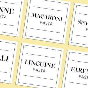12 Modern Pasta Labels Vinyl Stickers - Pantry Kitchen Home Storage ...