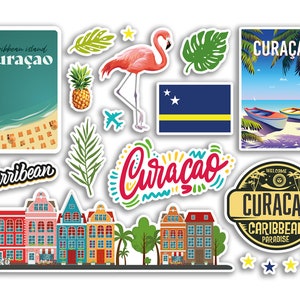 A5 Sticker Sheet Curacao Vinyl Stickers Caribbean Scuba Diving Summer ...