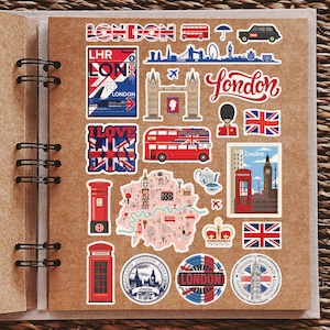 A4 Sticker Sheet London Landmarks Vinyl Stickers England City UK Big ...