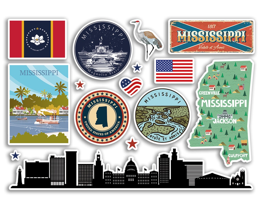 A5 Sticker Sheet Mississippi Landmarks Vinyl Stickers - Etsy