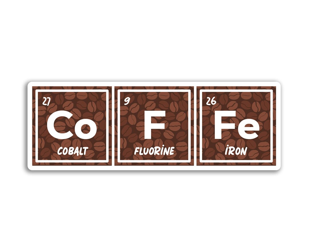 2 X 10cm Coffee Chemical Element Vinyl Stickers Drink Caffeine Decal ...