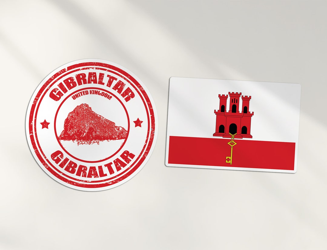 2 X 10cm Gibraltar Vinyl Stickers Country City Map Flag Holiday Travel ...