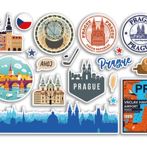 A5 Sticker Sheet Prague Landmarks Vinyl Stickers Czech Republic Beach ...