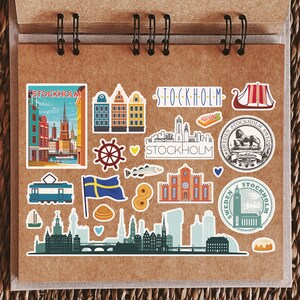 A5 Sticker Sheet Stockholm Landmarks Vinyl Stickers Sweden Beach ...