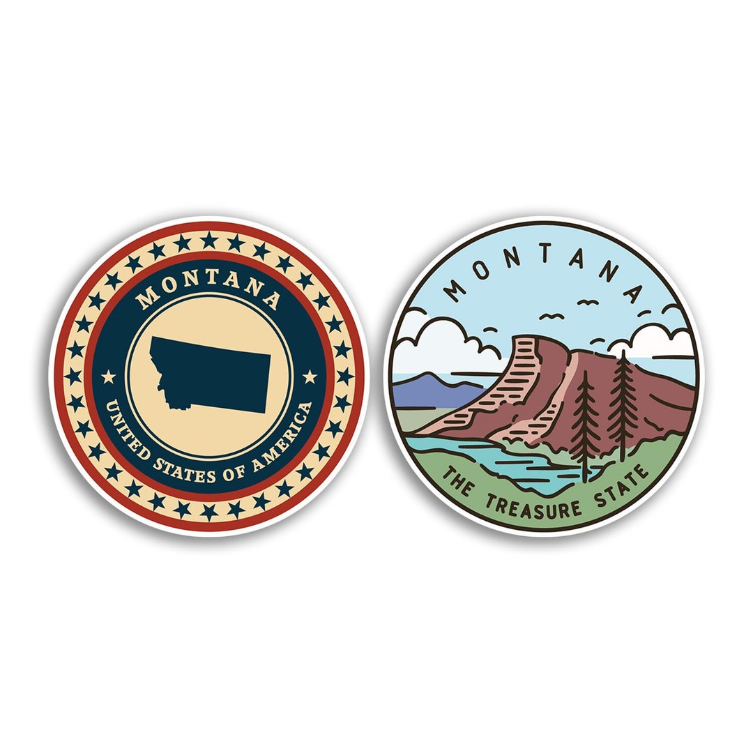 2 X 10cm Montana Vinyl Stickers - USA States America Map Flag Holiday ...