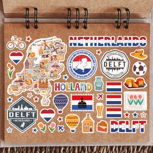 A5 Sticker Sheet Delft Landmarks Vinyl Stickers Netherlands Dutch ...