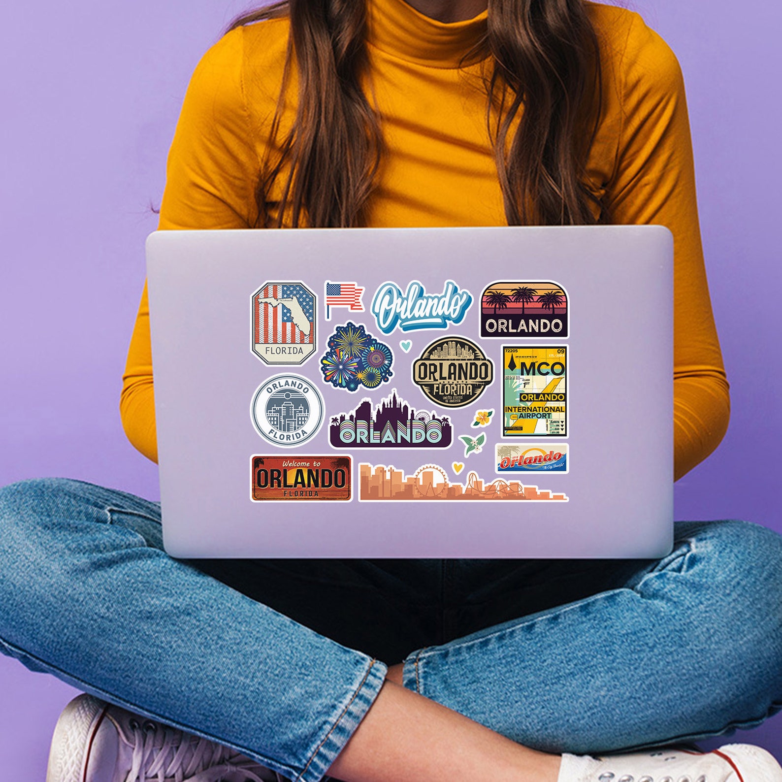 A5 Sticker Sheet Orlando Landmarks Vinyl Stickers Florida USA America ...