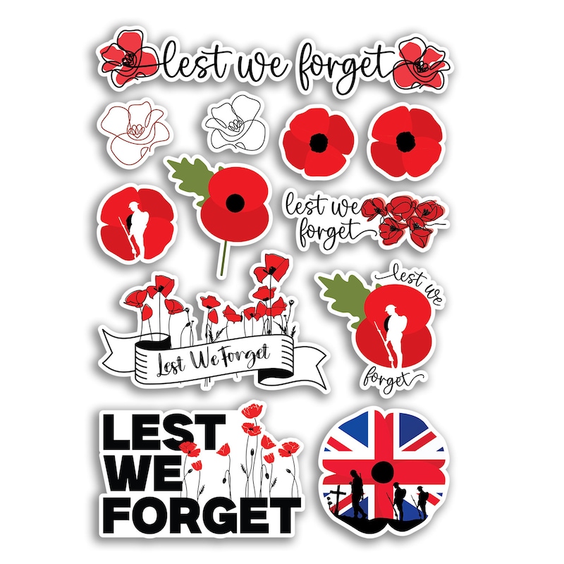 Poppy Stickers - Etsy UK
