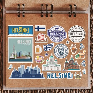 A5 Sticker Sheet Helsinki Landmarks Vinyl Stickers - Finland Beach ...