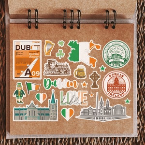 A5 Sticker Sheet Dublin Landmarks Vinyl Stickers - Ireland City Map ...