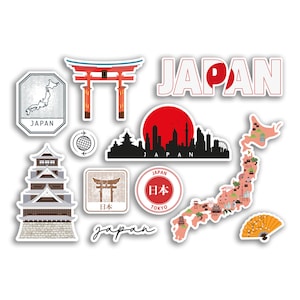 A5 Sticker Sheet Japan Landmarks Vinyl Stickers Japanese Map Airport ...