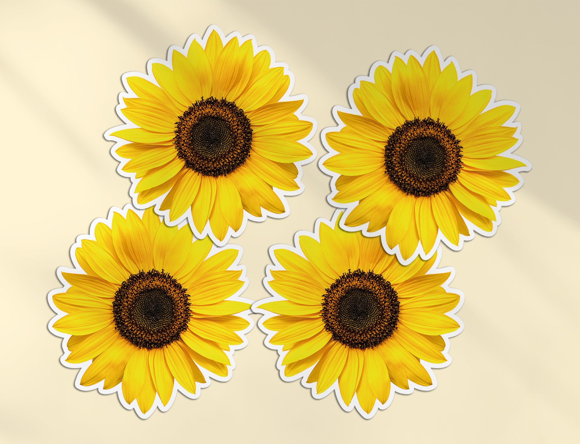 4 X 10cm Sunflower Vinyl Stickers Floral Flowers Yellow - Etsy UK