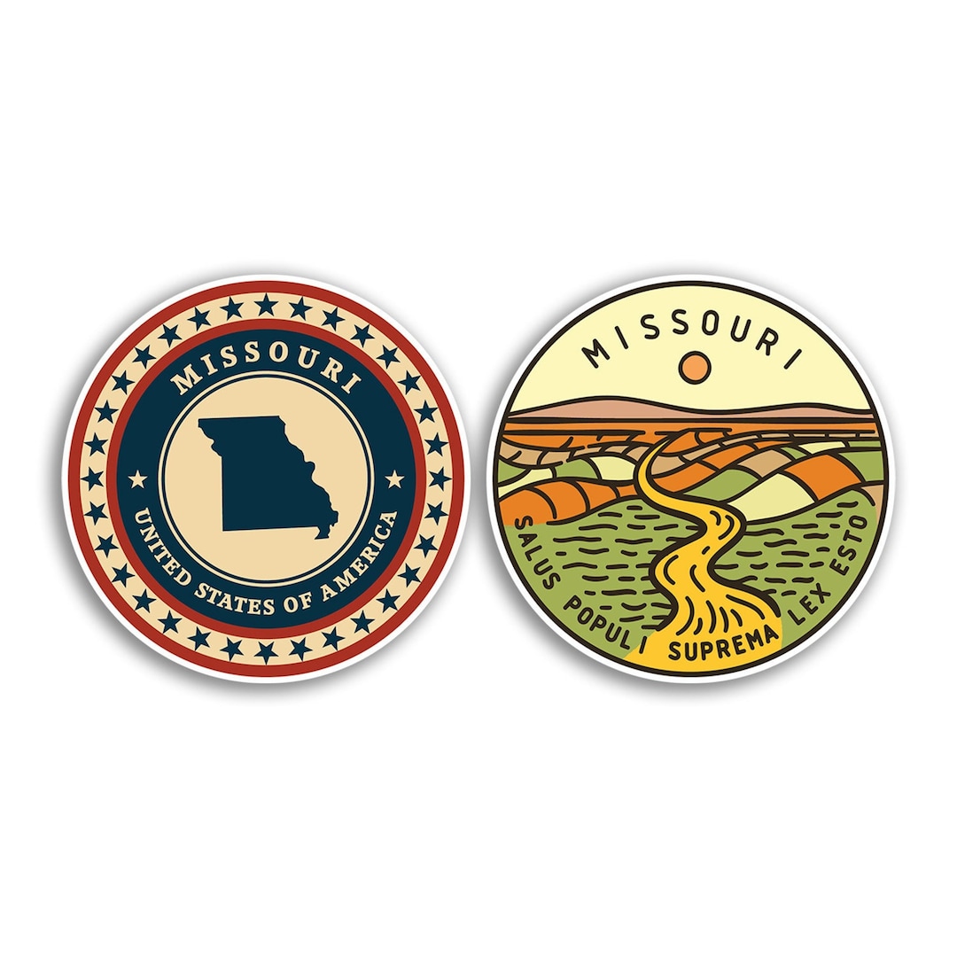 2 X 10cm Missouri Vinyl Stickers - USA States America Map Flag Holiday ...