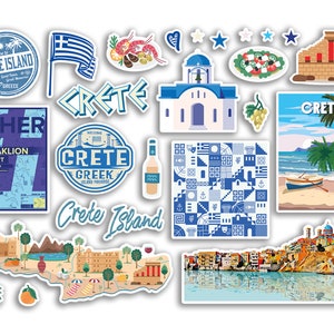 A5 Sticker Sheet Crete Landmarks Vinyl Stickers Greece Greek - Etsy