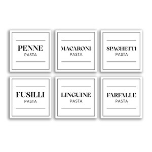 12 Modern Pasta Labels Vinyl Stickers - Pantry Kitchen Home Storage ...