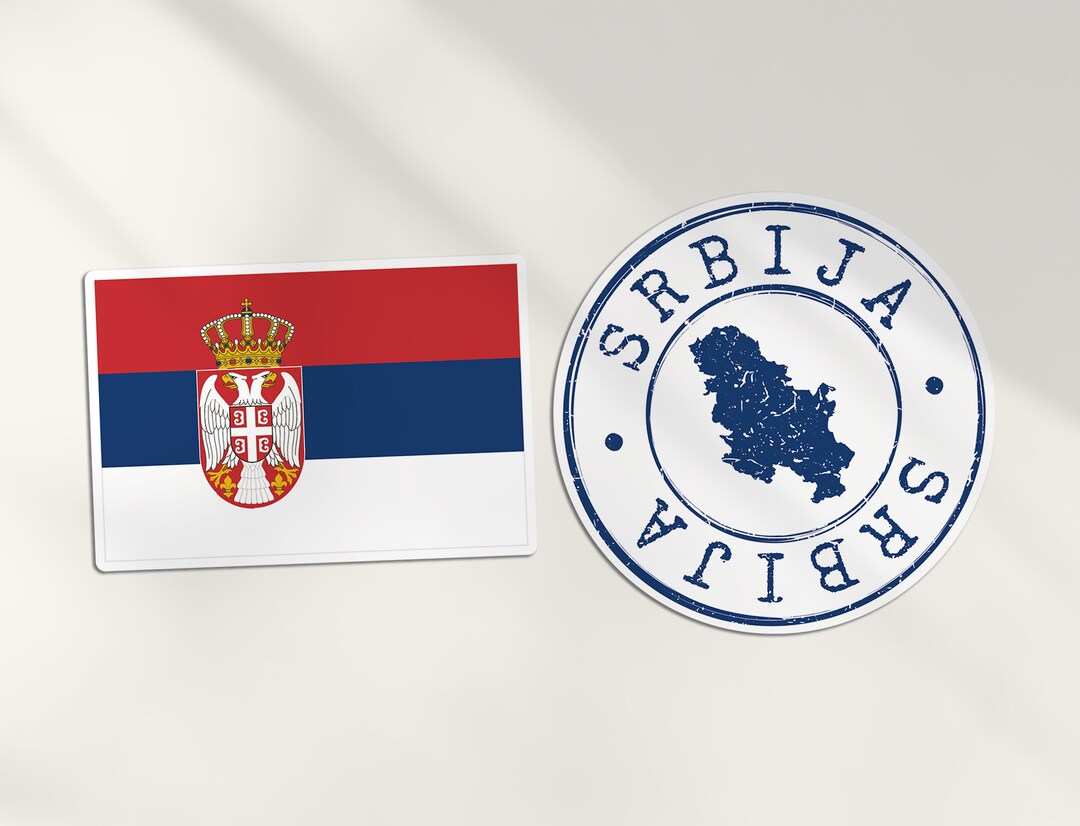 2 X 10cm Serbia Vinyl Stickers Serbian Europe Country Map Flag Holiday ...