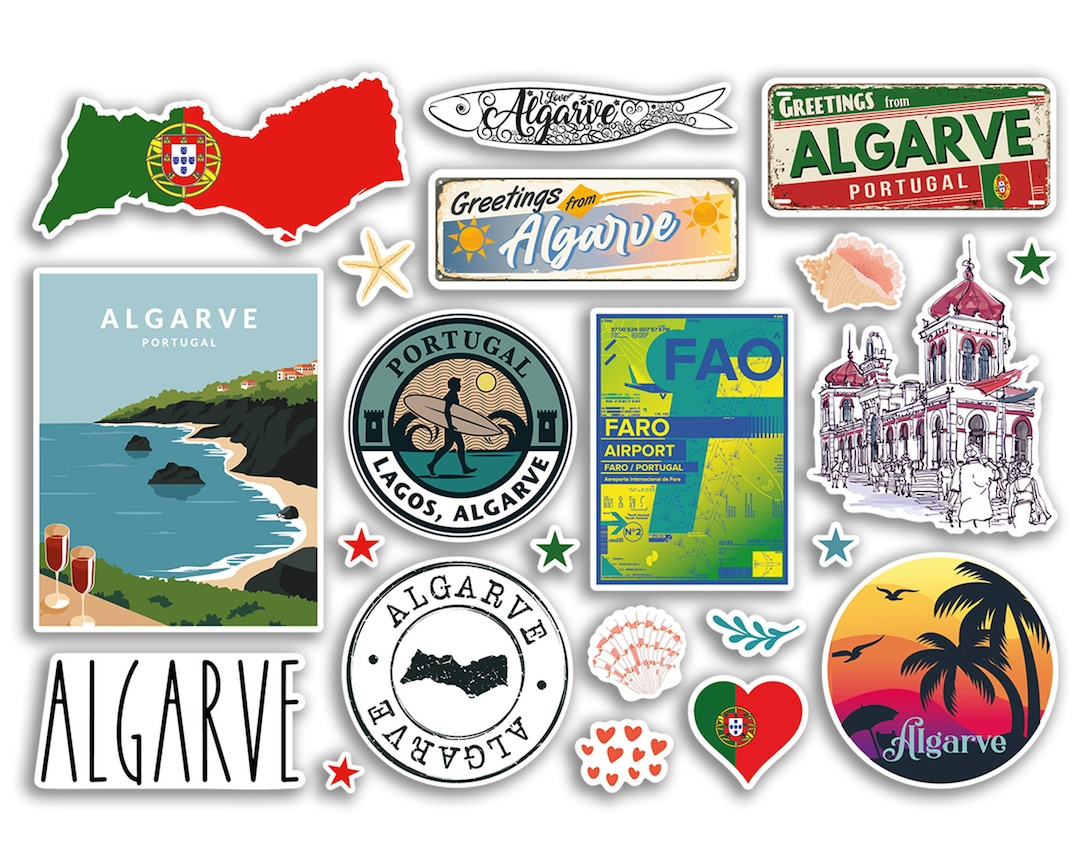 A5 Sticker Sheet Algarve Landmarks Vinyl Stickers - Portugal Beach ...