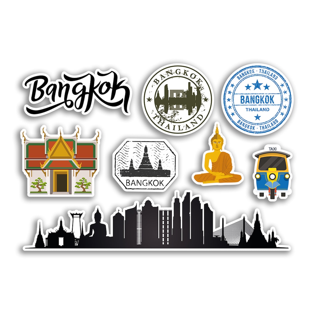 A5 Sticker Sheet Bangkok Landmarks Vinyl Stickers - Thailand Thai ...