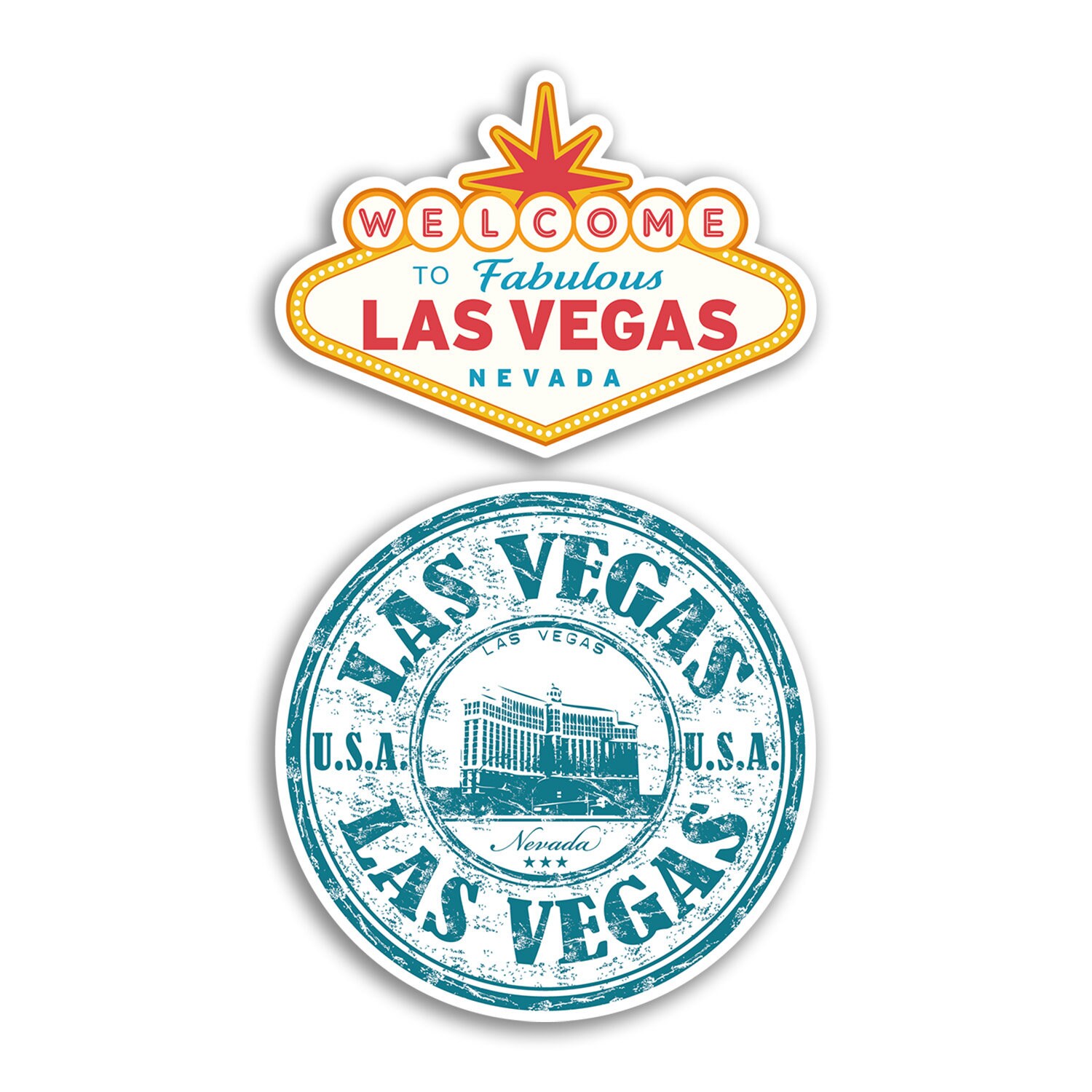 2 X 10cm Las Vegas Vinyl Stickers - USA America Nevada States Map Flag ...