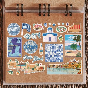 A5 Sticker Sheet Crete Landmarks Vinyl Stickers Greece Greek - Etsy