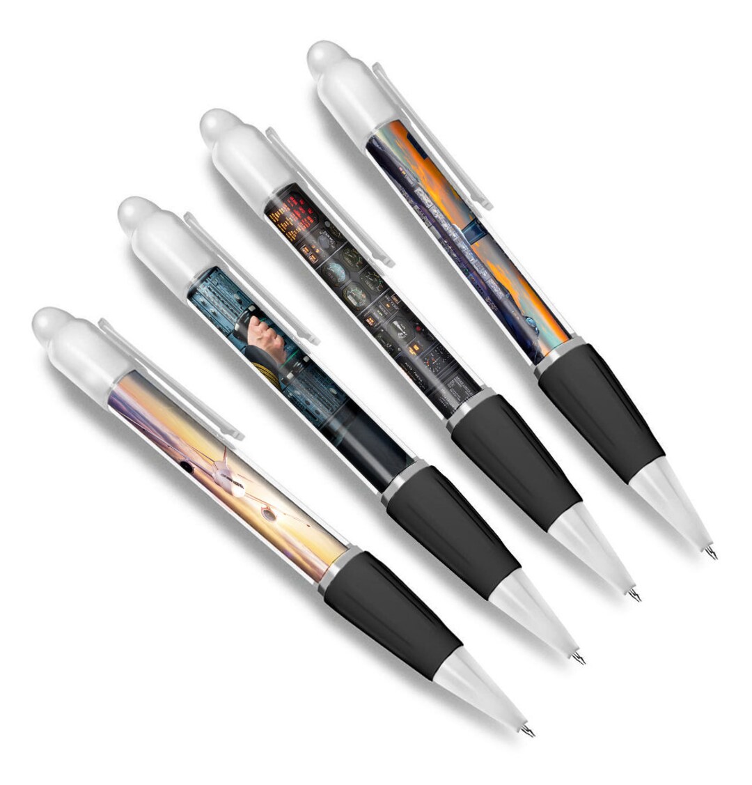Set of 4 Cockpit White Ballpoint Pens Deck Pilot Flight - Etsy