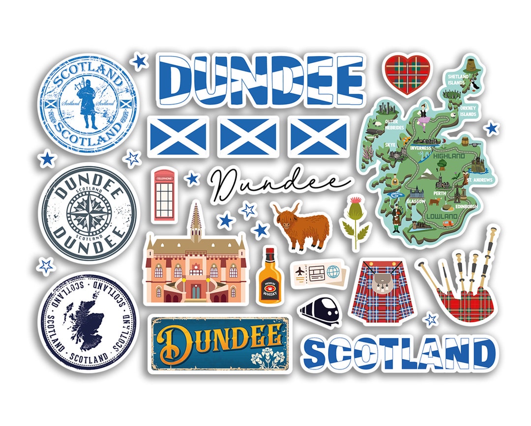 A5 Sticker Sheet Dundee Landmarks Vinyl Stickers - Scottish Scotland UK ...