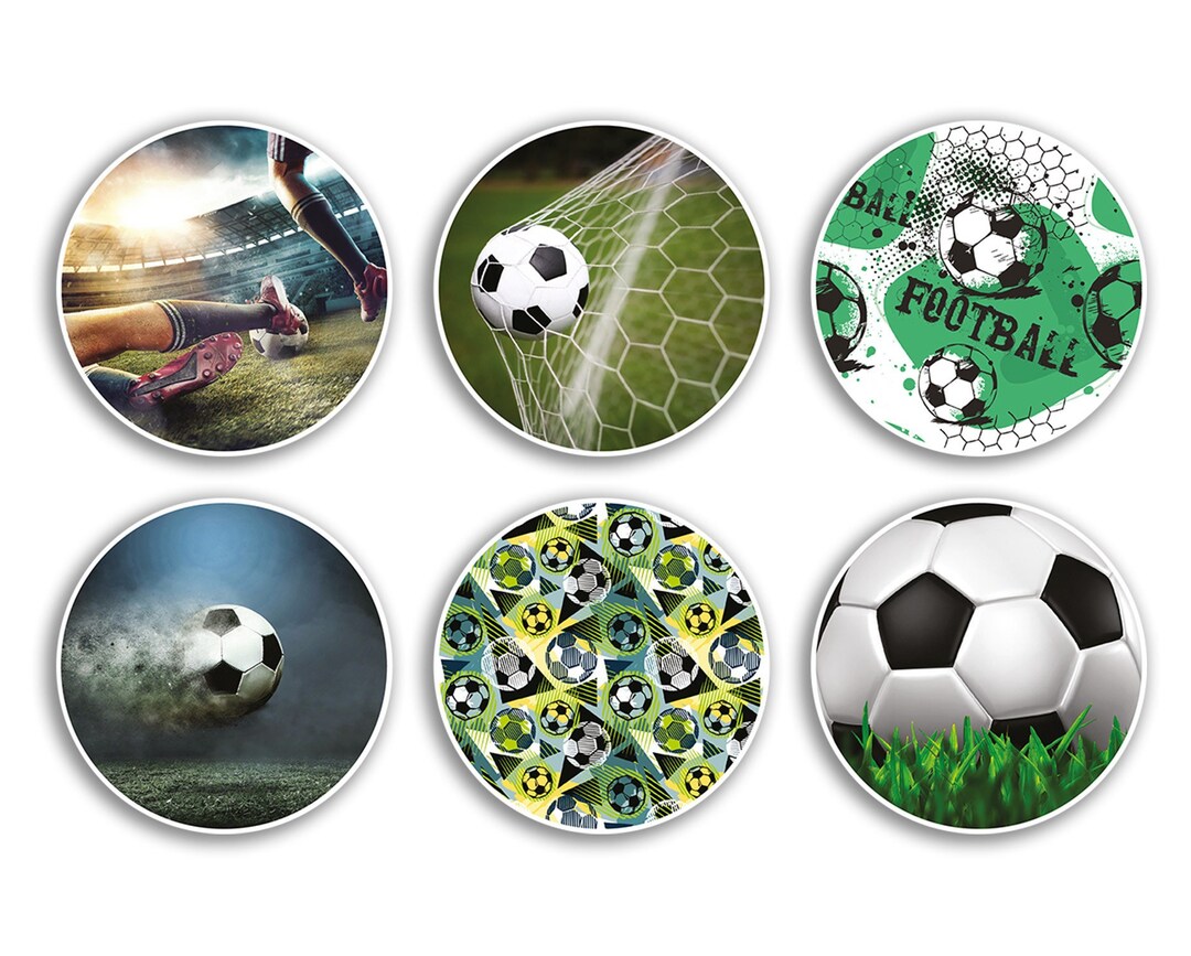 6 X 10cm Football Vinyl Stickers - Sport Boys Men Goal Pitch Soccer ...