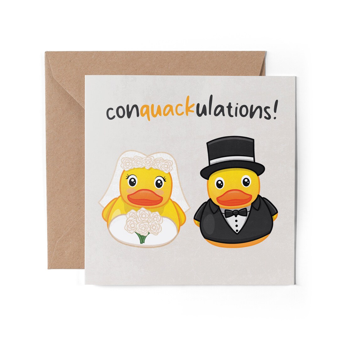 1 X Rubber Ducks Greeting Card - Congratulations Engagement Pun Duckies ...