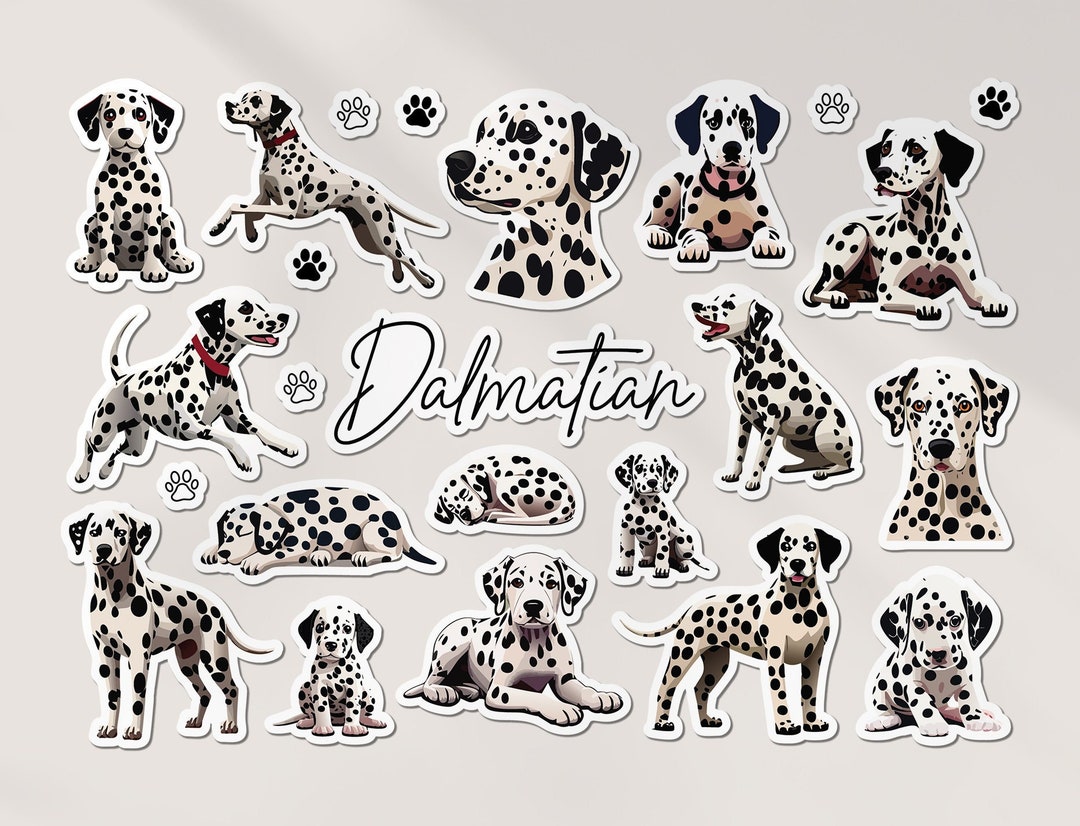 A5 Sticker Sheet Dalmatian Vinyl Stickers - Spotted Dogs Puppy Pet ...