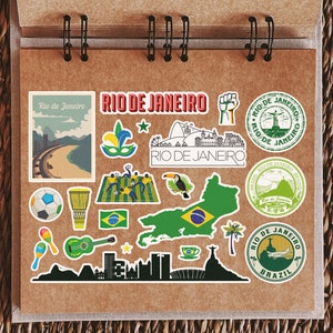 A5 Sticker Sheet Rio De Janeiro Landmarks Vinyl Stickers Brazil Beach ...