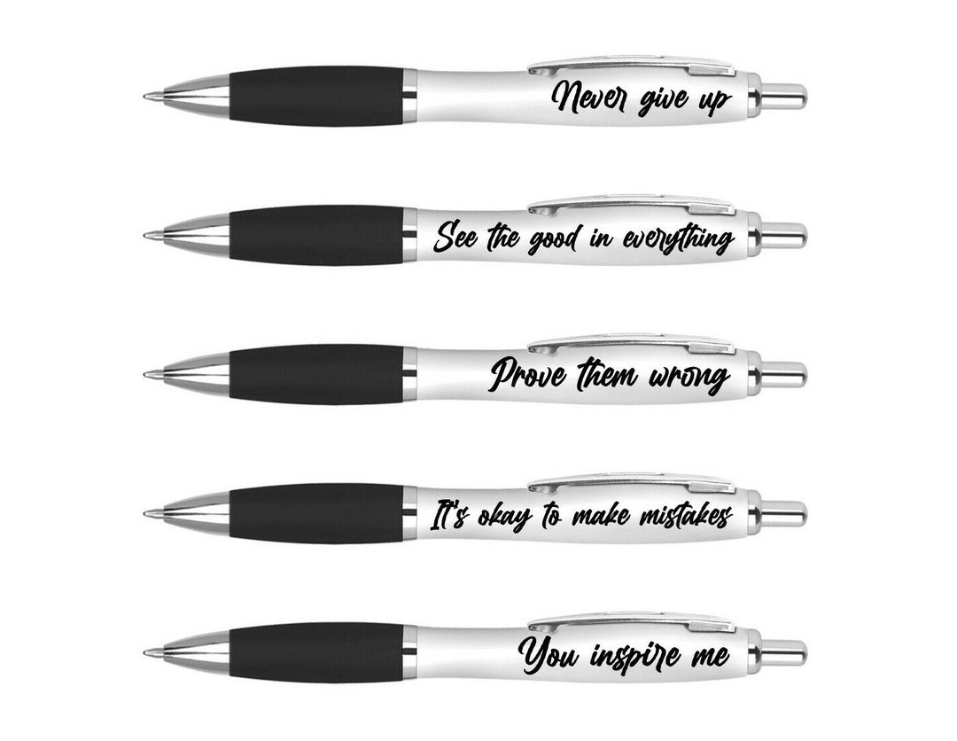 5 X Inspiring Pens - Motivational Positive Inspire Inspirational ...
