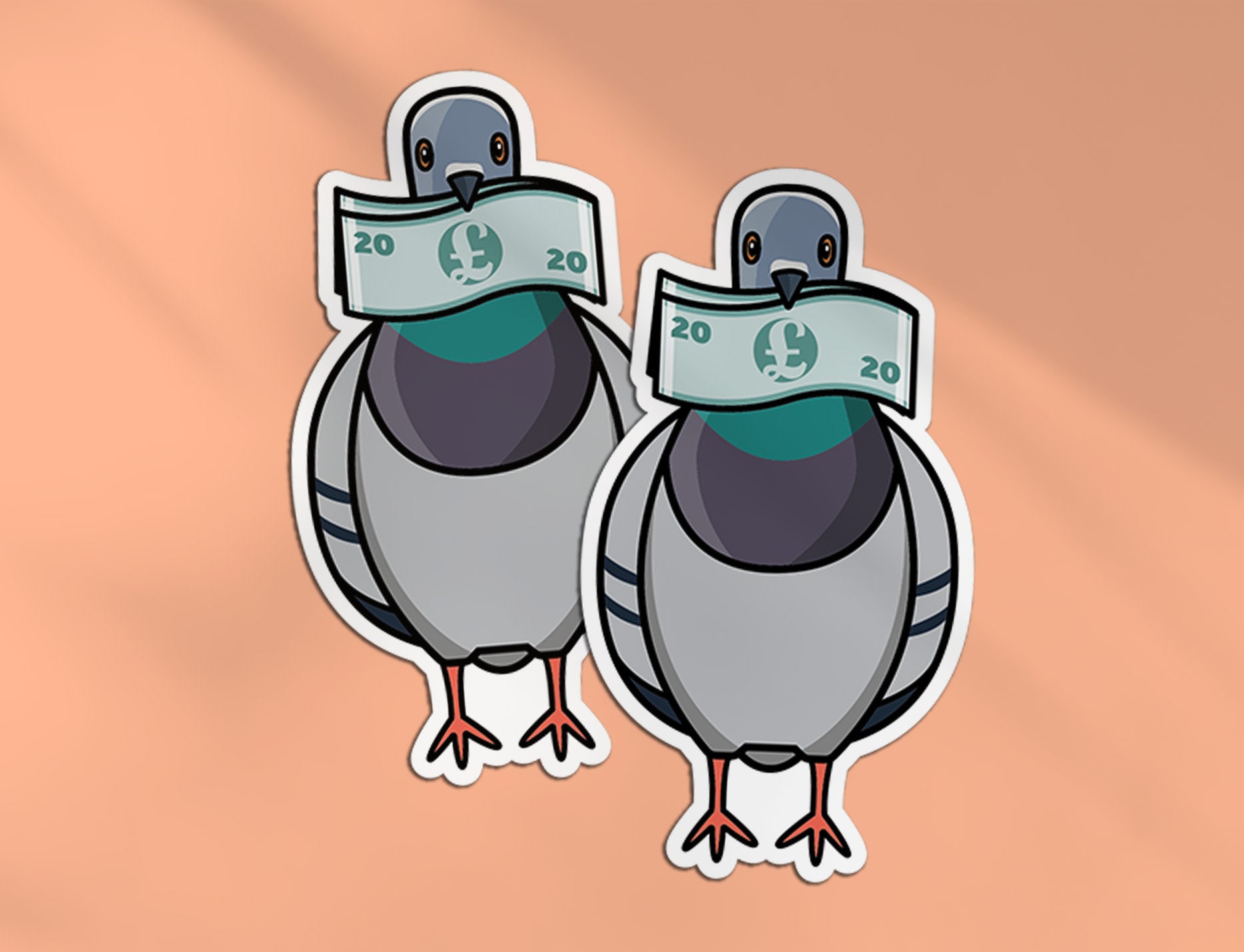2 X 10cm Cheeky Pigeon Birds Vinyl Stickers Funny Stealing - Etsy UK